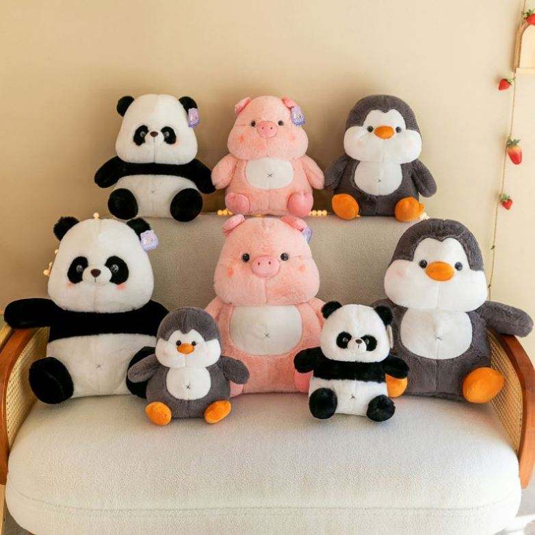 Fat Soft Zoo Farm Animal Panda Penguin Pig Plush Toys Children Gifts ...