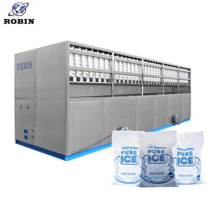 10 Ton Automated Ice Cube Making Machine Beverage Cooling Liquid Cube ...