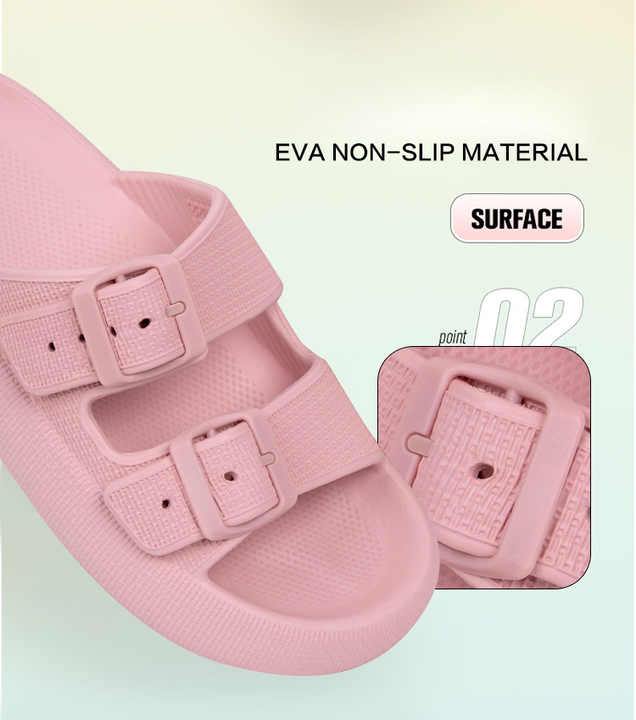 Women's Summer Fashion Open Toe EVA Sandals Thick Bottom Slide-on ...
