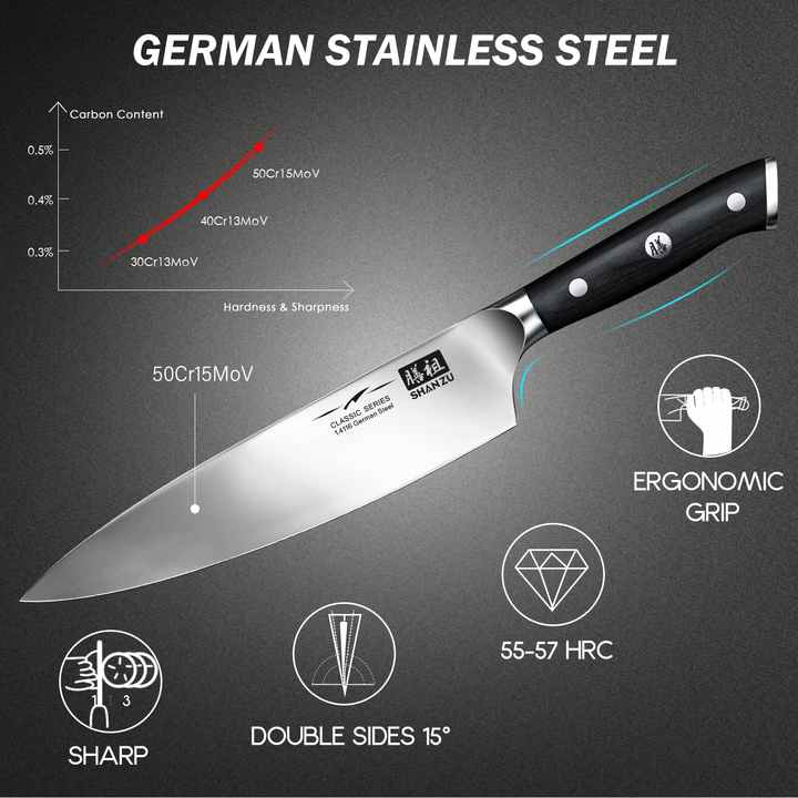 SHAN ZU Ultra Sharp Japanese Knives - German Stainless Steel