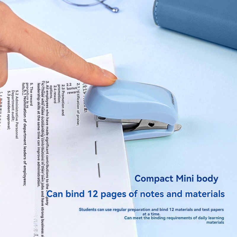 Deli 0255 Blue Manual Power School Mini Stapler Set