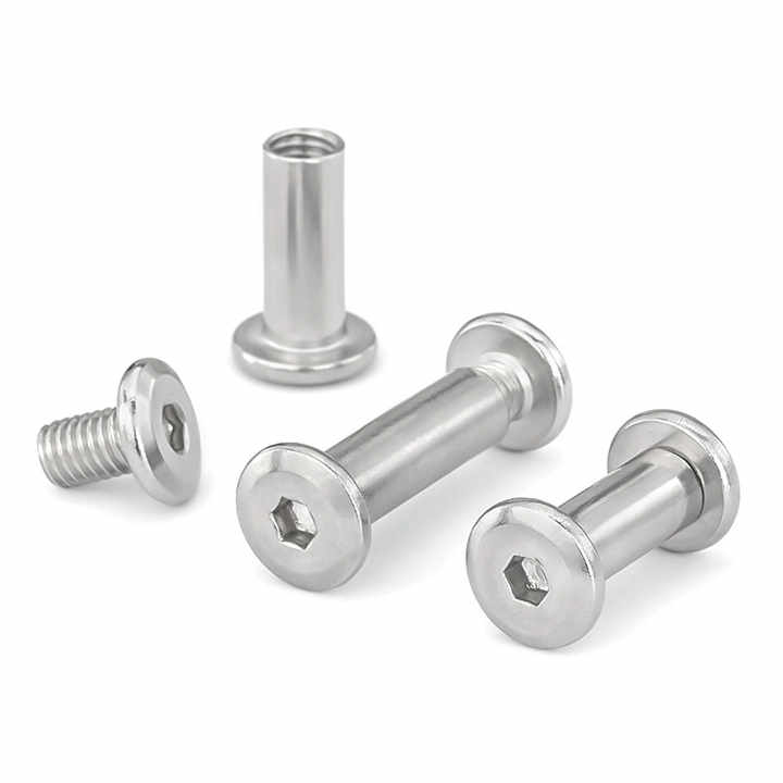 Stainless steel M6 M8 furniture screw male female connecting joint low ...