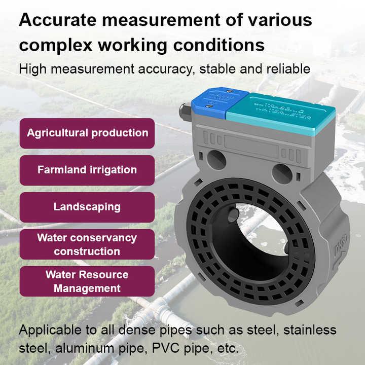 Low Cost Ultrasonic Water Meter DN50 DN150 Agriculture Irrigation High Reliability IP68 Long ...