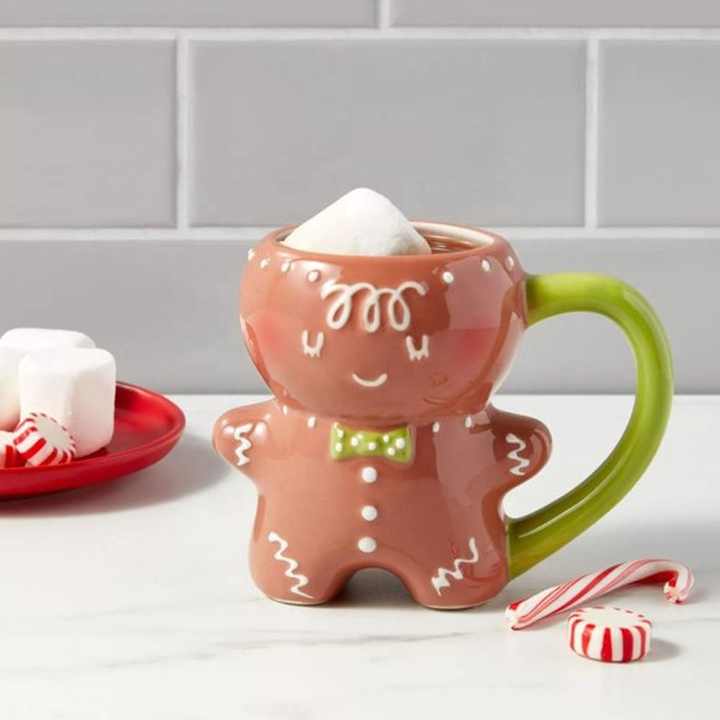 Custom Shape Logo Kids Gift Cute Mugs - Gingerbread Figure