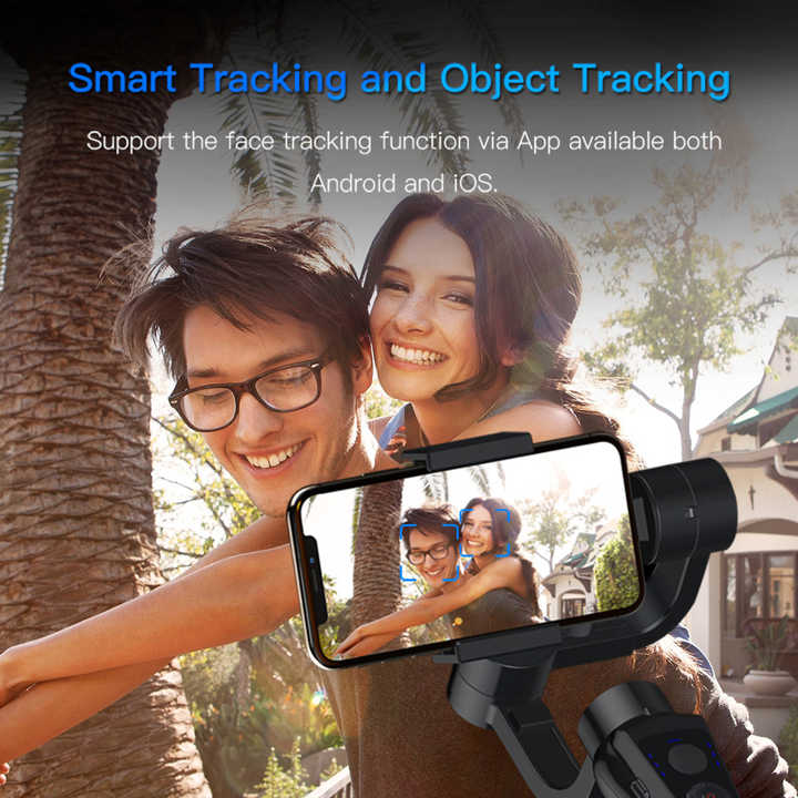 3-Axis Gimbal Selfie Stick Stabilizer with Focus zoom button for Smart ...