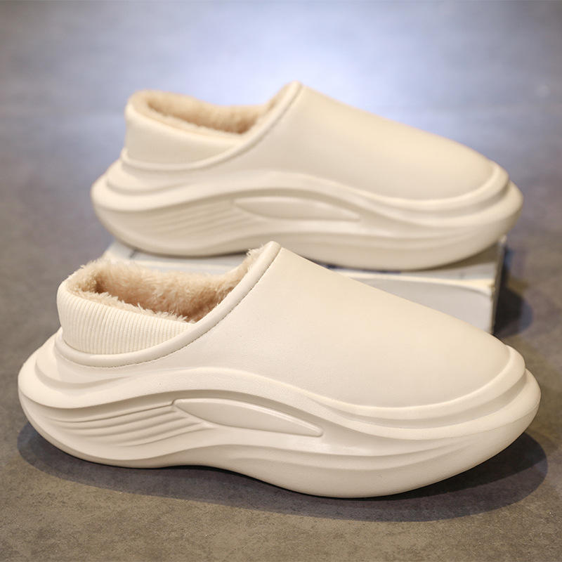 Men's EVA Slippers for Autumn/Winter Indoor Home Use Thick Sole Plush ...