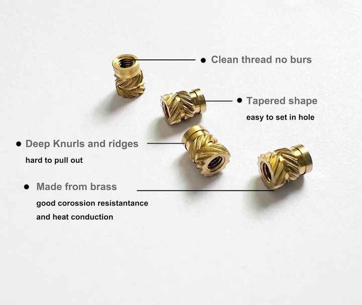Threaded Brass Heat Set Inserts for Printed Plastic Parts