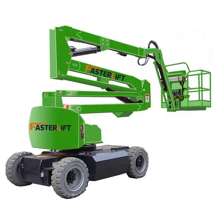 14m 16m 18m Articulated Telescopic Ladder Boom Lift with Battery Power ...