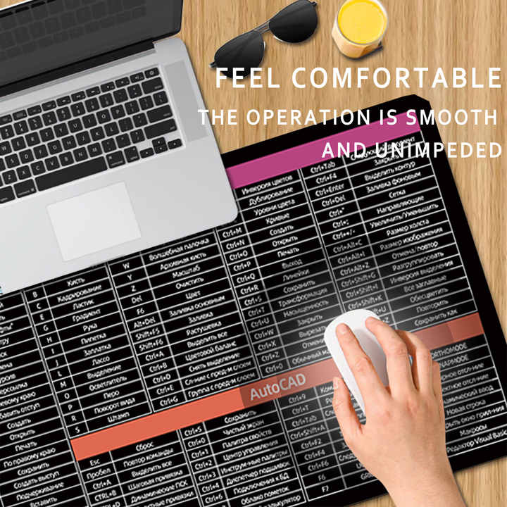 Excel Shortcut Desk Mat Shortcut Mouse Pad Russian Version Gaming ...