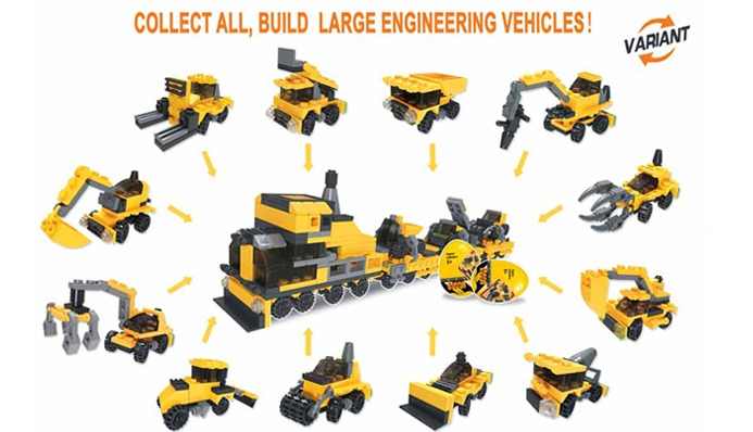 Mindbox K26A 12 in 1 City Engineering Truck Building Block Car Sets for ...