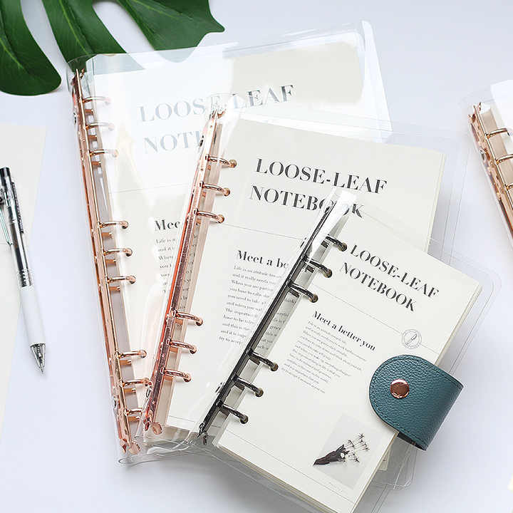 Simple Transparent Good-looking Student Pvc Transparent Shell 6-hole ...