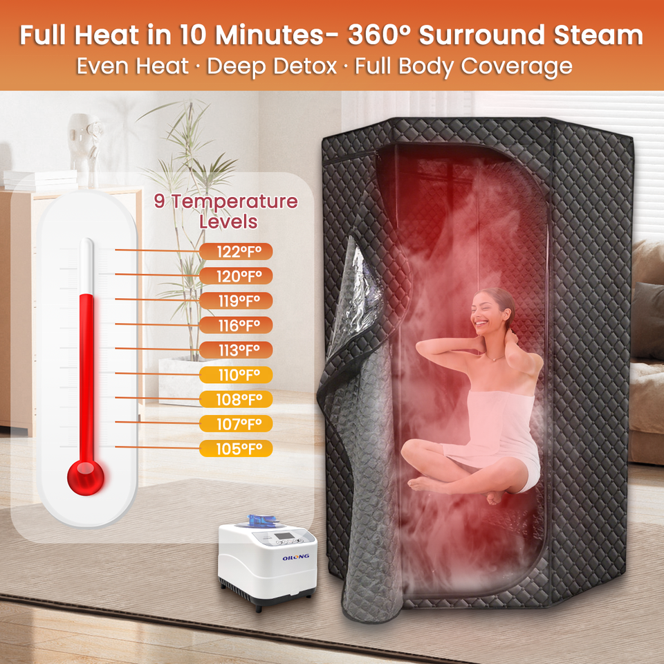 Modern Acrylic Portable Spa Tub Sauna Room 1 Person Full Size Steam ...