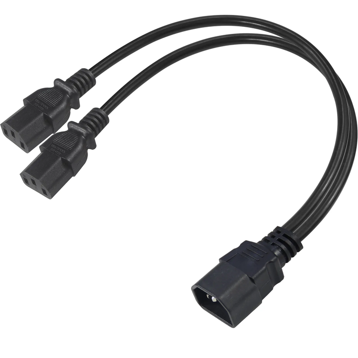 Dual C13 Power Cord Cable IEC 320 C14 to 2xC13 Y Splitter Cord IEC 320 Male to 2 Female Adapter ...