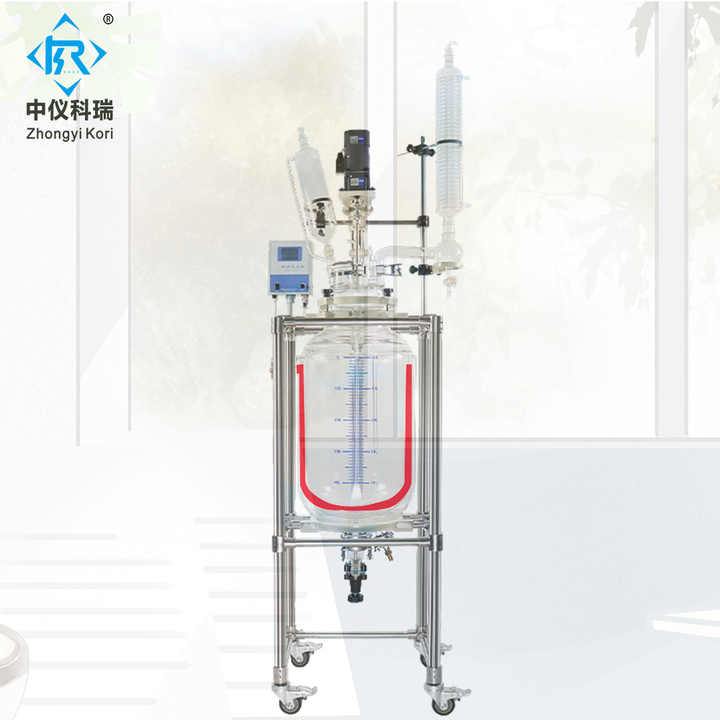 Laboratory Chemical jacketed reactor glass reaction vessel with ...