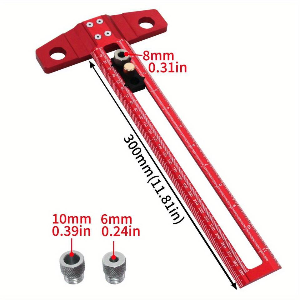 Wodwor Aluminum Carpenter Scribing High-Precision Scale T-Type Hole ...