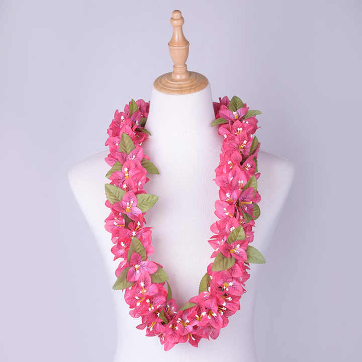 Artificial Silk Bougainvillea Lei - Hawaiian Flower Necklace