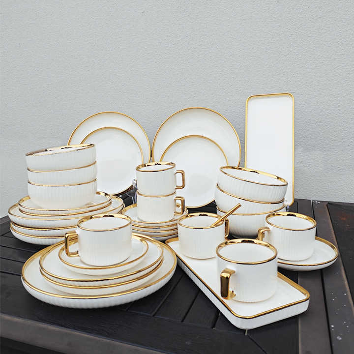 Nordic Phnom Penh Matte White Top Grade Kitchen Ceramic Set