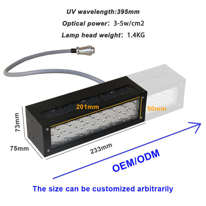 365nm UV PCB Curing Lamp Custom 200*50mm High Power Air Cooled Glue Ink ...