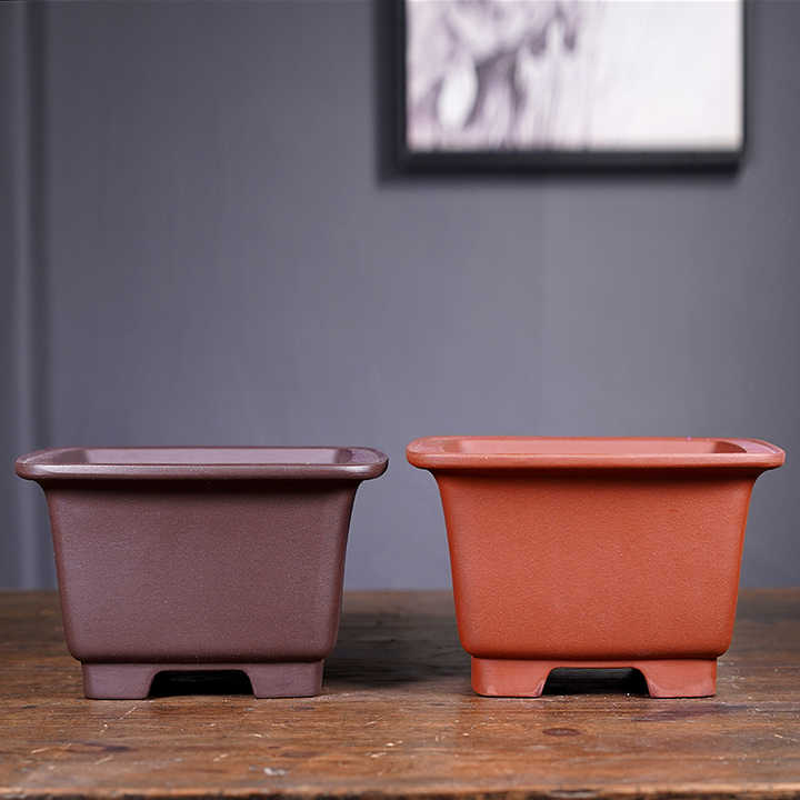 Wholesale Purple Clay Pot Rectangular Juicy Orchid Bonsai Basin Coarse ...