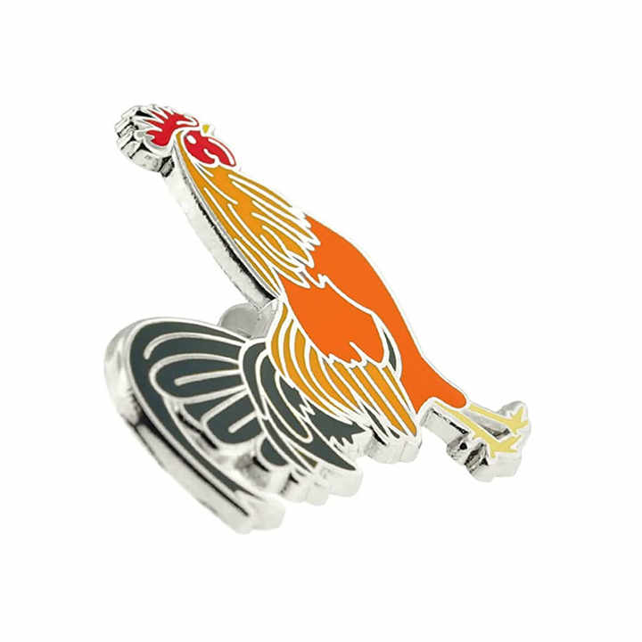 Custom Metal Crafts Lapel Pin Factory Animal Rooster Hen Enamel Pin