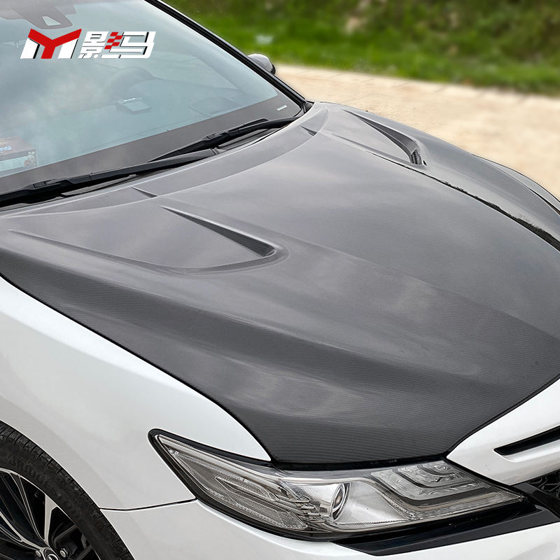 Vent Style Carbon Fiber Front Bumper Engine Cover for Toyota Camry ...