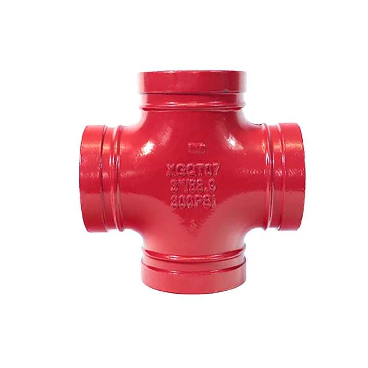 FM/UL Ductile Iron Pipe Grooved Fittings and Couplings Cross for Fire ...