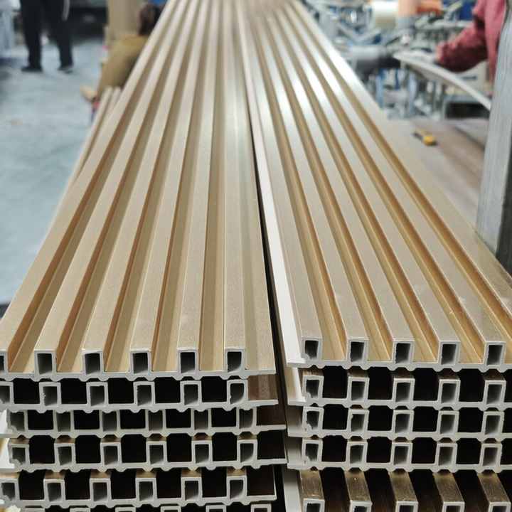 Wood Veneer Wood Slat Louvers Fluted Plastic Composite Wall Panels for ...