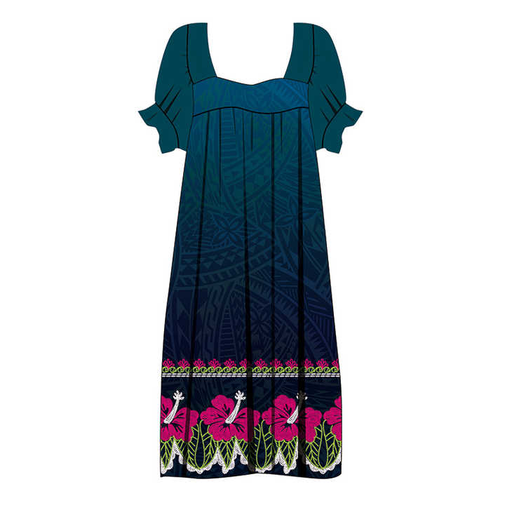 Pacific Islander Style Custom Polynesian Hawaiian Island Muumuu Dresses ...