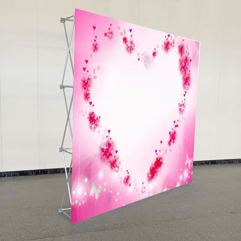 10ft Portable Fabric Trade Show Custom Pop Up Backdrop Banner Fabric ...