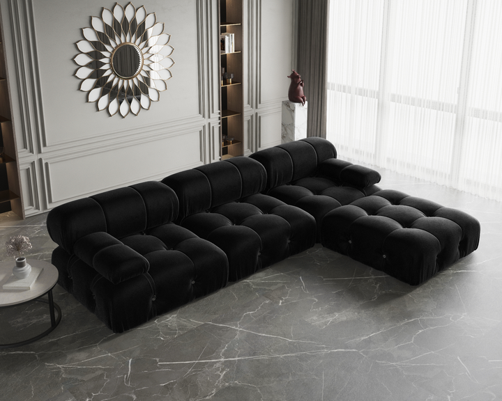 ATUNUS Velvet Korea Modular Sectional Sofa Set Hotel Living Room Modern ...
