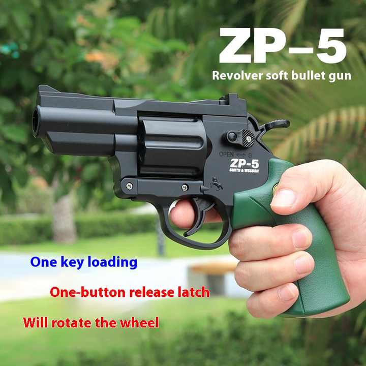 Children's ZP-5 Revolver Soft Bullet Gun Runner Pistols Model Toy for ...