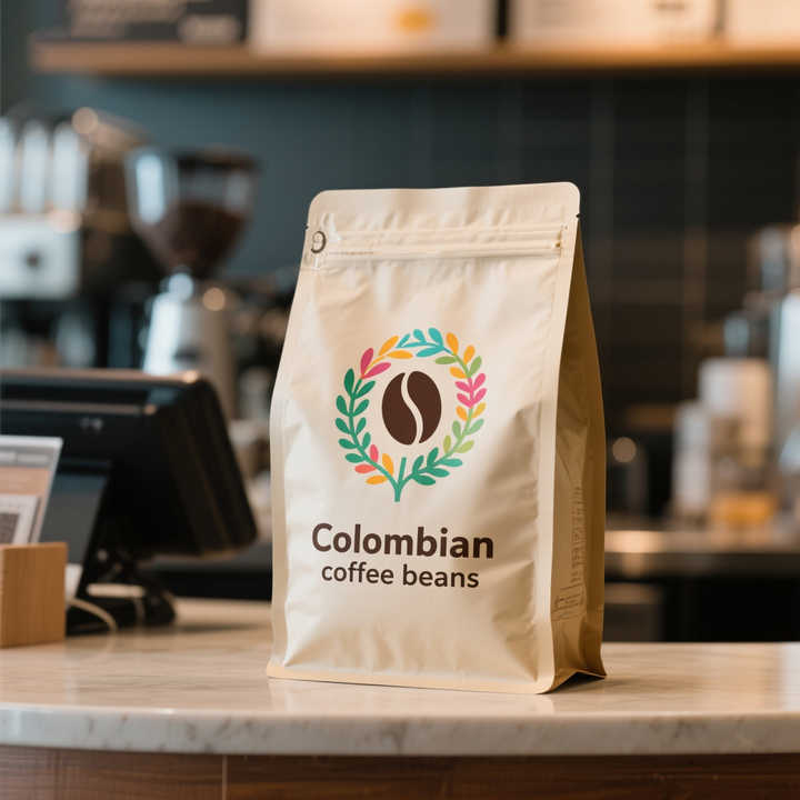 Custom Printed Flat Bottom Stand up Pouch Food Grade Cafe Coffee ...