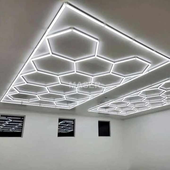High Quality Plastic Honeycomb LED Ceiling Lights Hexagon Shop Lights ...