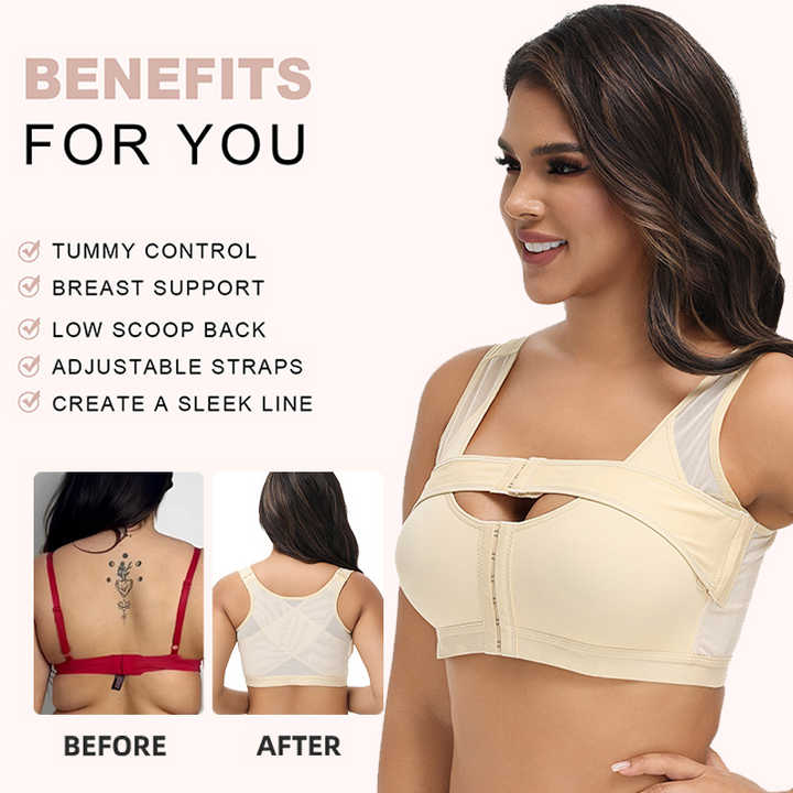 Wholesale Front Closure Compression Bra Post Surgery Posture Corrector Shaper Bra Surgical ...