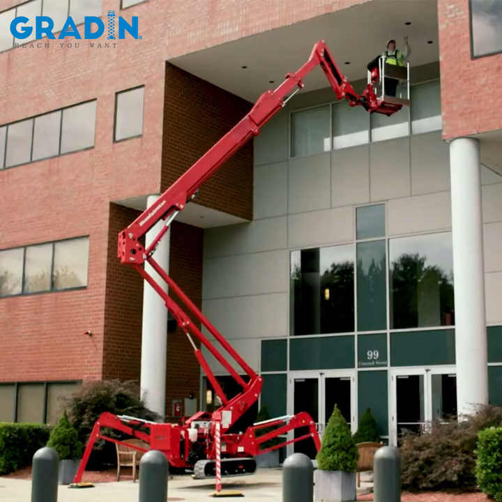 Curved Arm Spider Car Boom Telescopic Elevator for Aerial Work