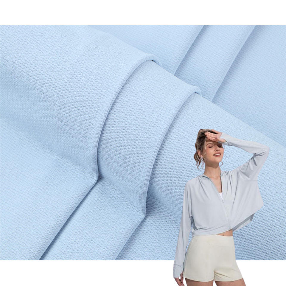 N015 UV保護抗UV布ニット生地170gmsポリエステルメッシュAnti-uv50 + スパンデックススポーツTシャツ生地| Alibaba.com