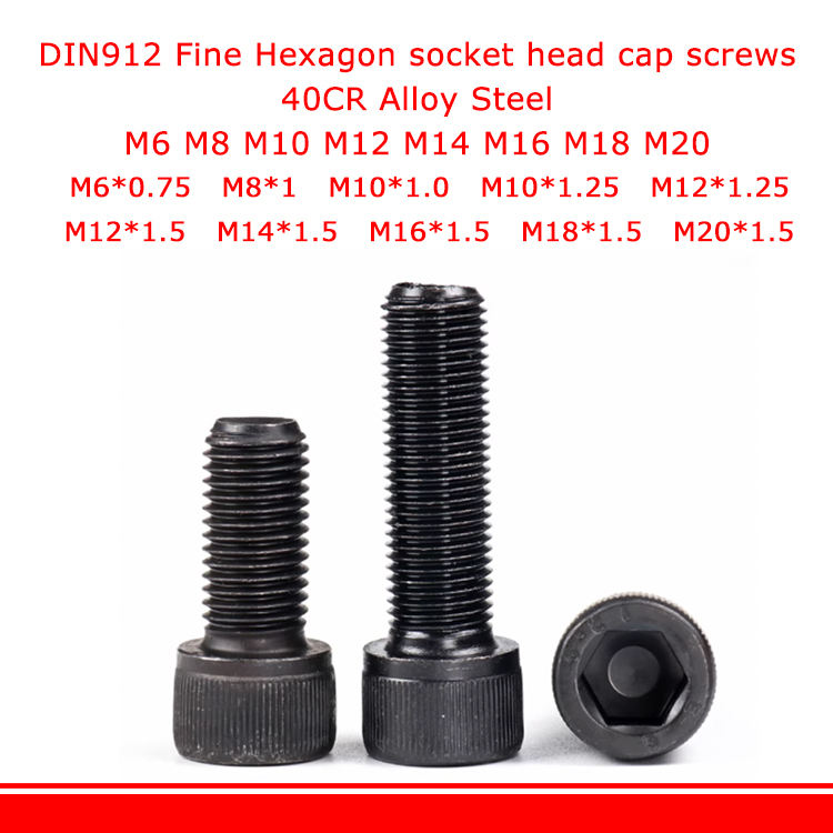 DIN912 M14 M16 M18 M20 Pitch 1.5mm Alloy Steel Hex Socket Cap Head ...