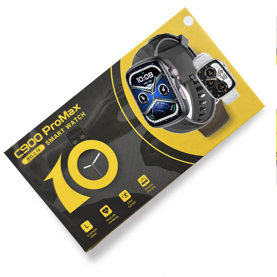 C9 Pro Max Smartwatch With Gold Silicone Straps & Call Function