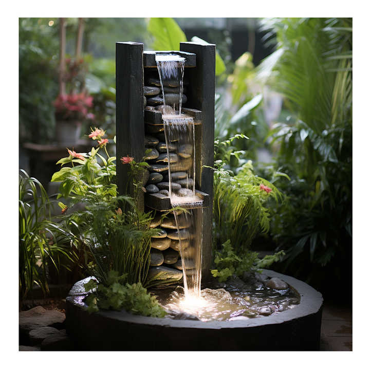 Custom Color 3-Tier Outdoor Cobblestone Water Fountain - Relaxing ...