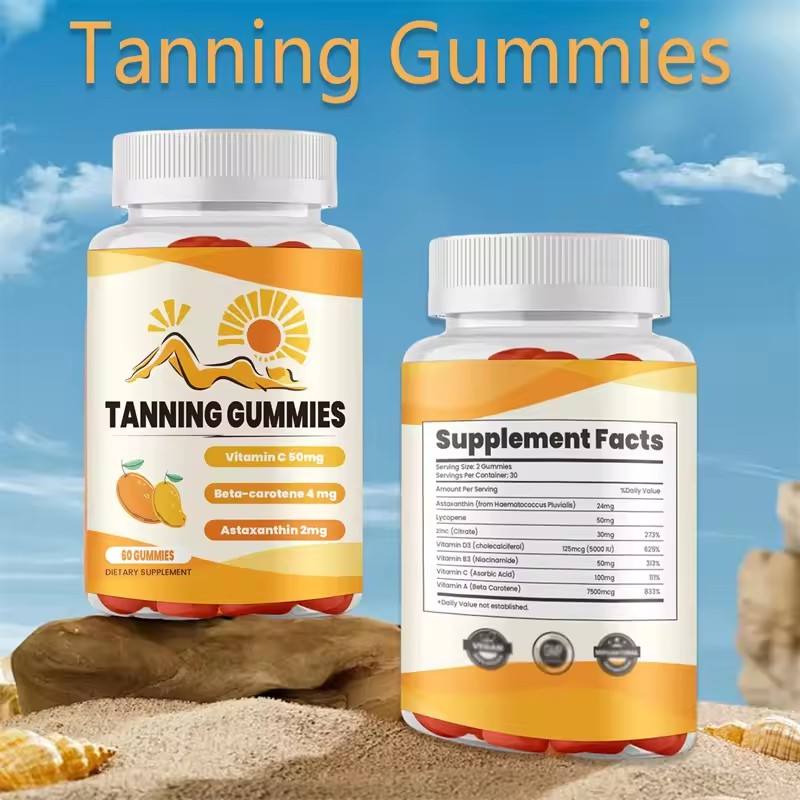 Tanning Gummies Sun-Free Beta-carotene Lycopene Astaxanthin Support ...