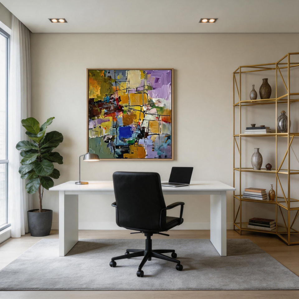Original Art Color Block Oversize Custom 3d Textured Abstract Oil ...
