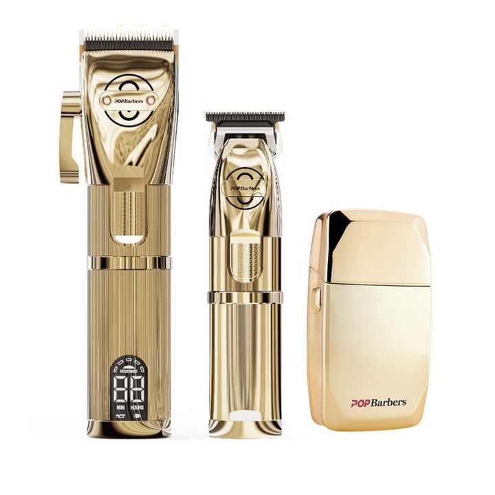 Barberia Electric Gold Hair Clipper Cordless Usb Rechargeable Shaver ...