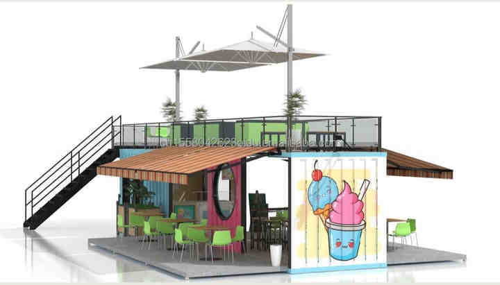 20ft 40ft Folding Container Cafe Restaurant Shipping Container Bar Cafe ...