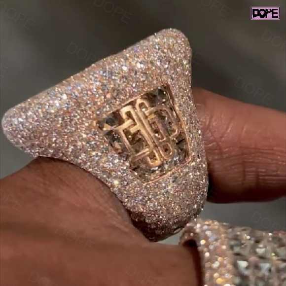 Luxury Hiphop Ring 925 Sterling Silver Rose Gold Plated Iced Out Buss ...