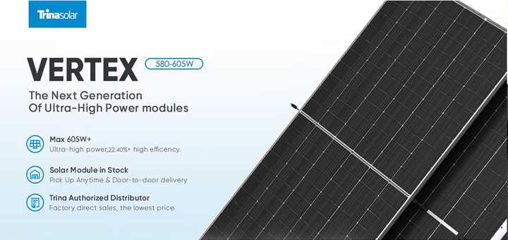 Trina Vertex N-Type 580w 585w 590w 595w 600w 605w Monofacial TOPcon Solar Panel| Alibaba.com