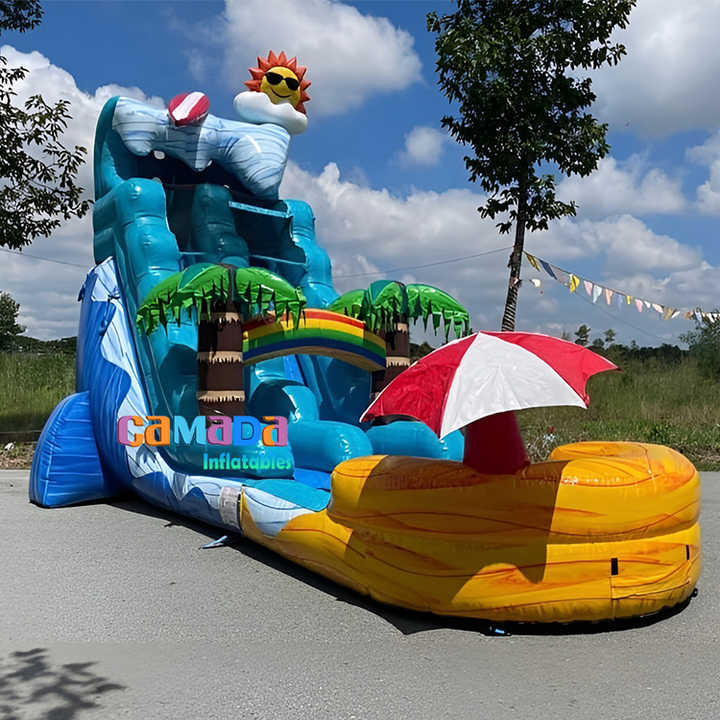 2025 New Design Summer 25ft Inflatable Beach Party Water Slide ...