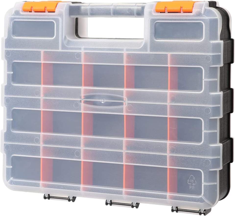 Customizable 34-Compartment Plastic Tool Box Organizer - Double Side ...