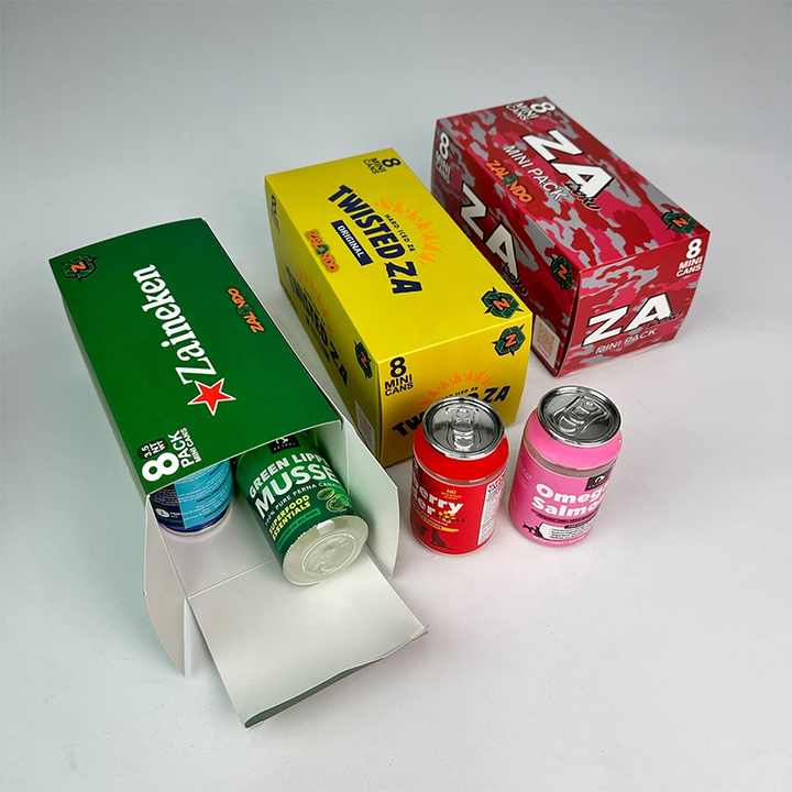 Custom 3.5g 7g Clear Soda Cans with Label Match 3.5g Jar Display Paper ...