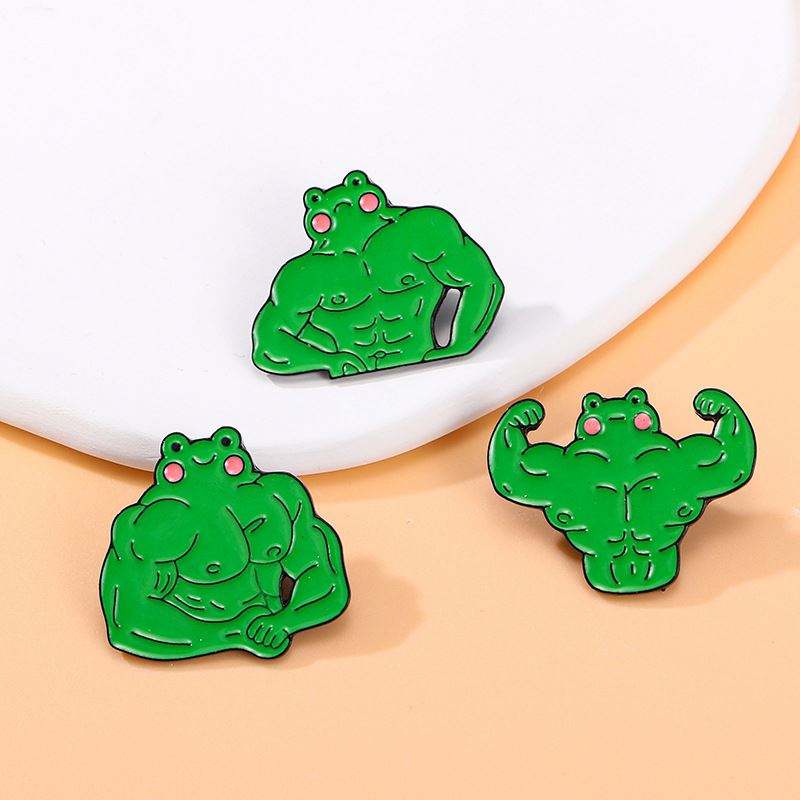 Creative Cartoon Funny Frog Sports Fitness Animation Characters Alloy ...
