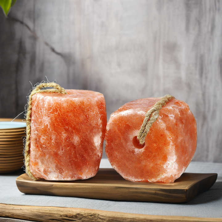 Natural Himalayan Animal Licking Salt With Rope Crystal Salt Stone for ...